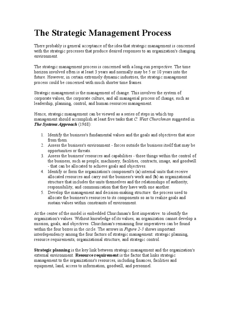The Strategic Management Process | PDF | Strategic Management ...