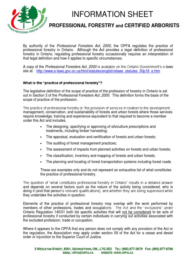 Opfa Information Sheet | PDF | Forestry | Government Information