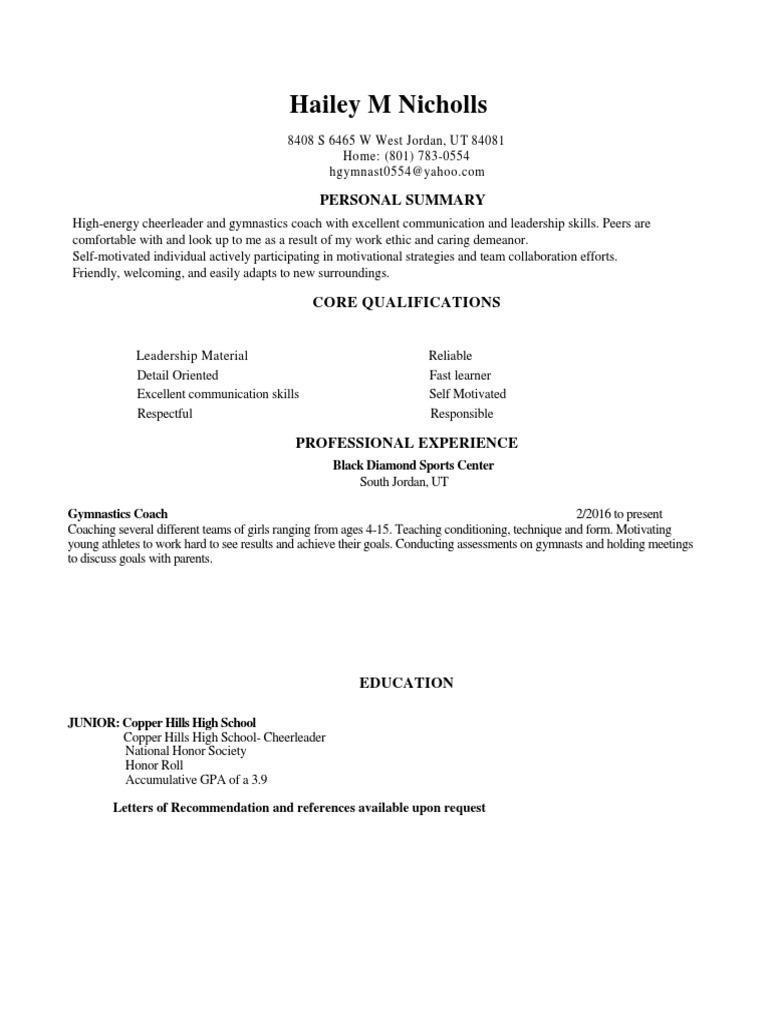 Nicholls Hailey - Resume | PDF