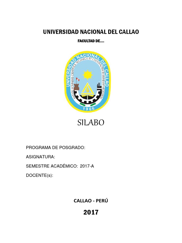 Modelo Silabo Posgrado UNAC | PDF | Evaluación | Aprendizaje
