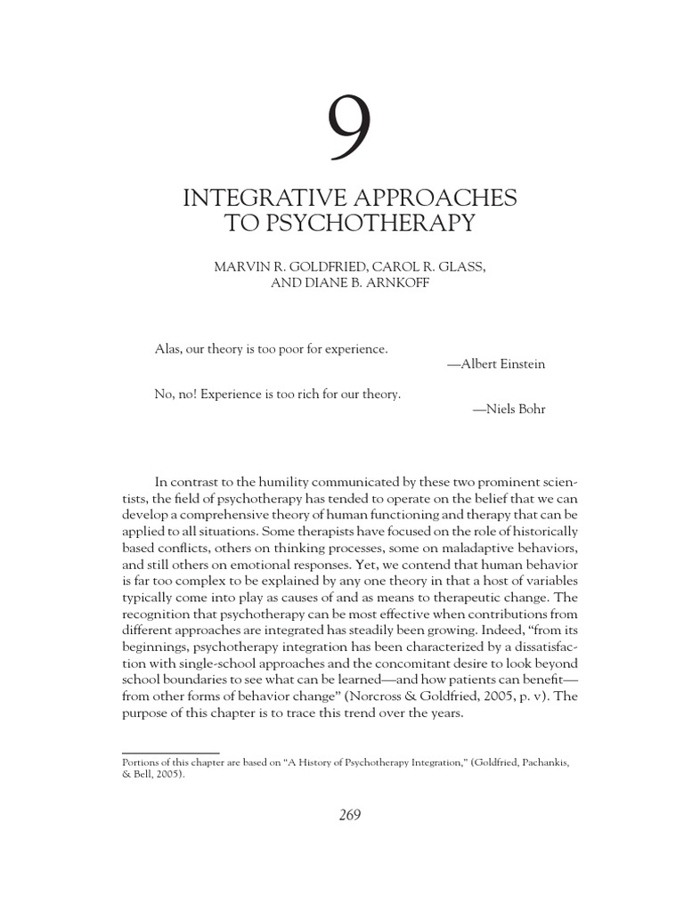 Integrative Approaches | PDF | Psychotherapy | Behaviour Therapy