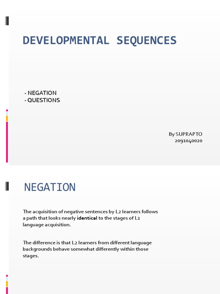 L2 Learner Language Acquisition Stages | PDF | Question | Language Arts ...