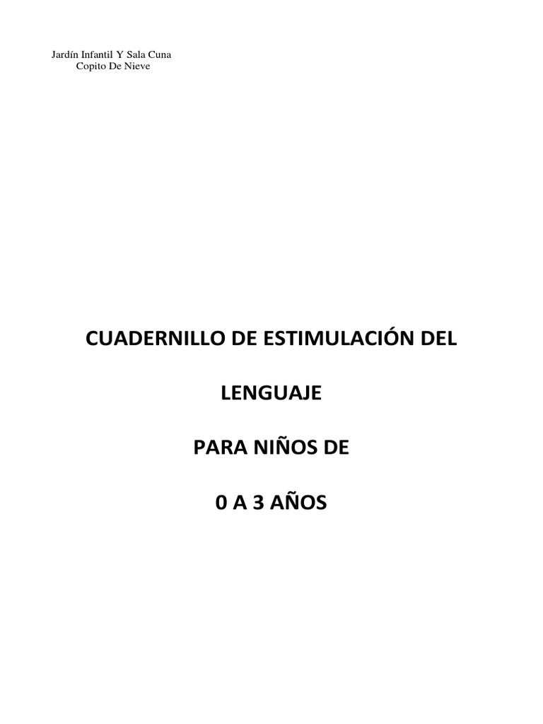 Cuadernillo de Estimulación del Lenguaje | PDF | Sicología