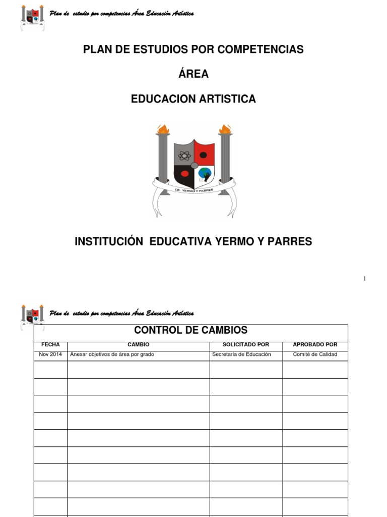 Mper - Arch - 17209 - Plan de Area Educacion Artistica 2015 | PDF ...