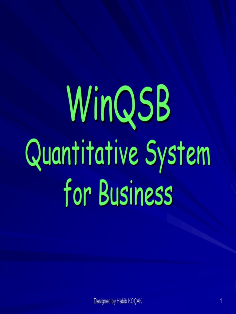 Win QSB2 | PDF