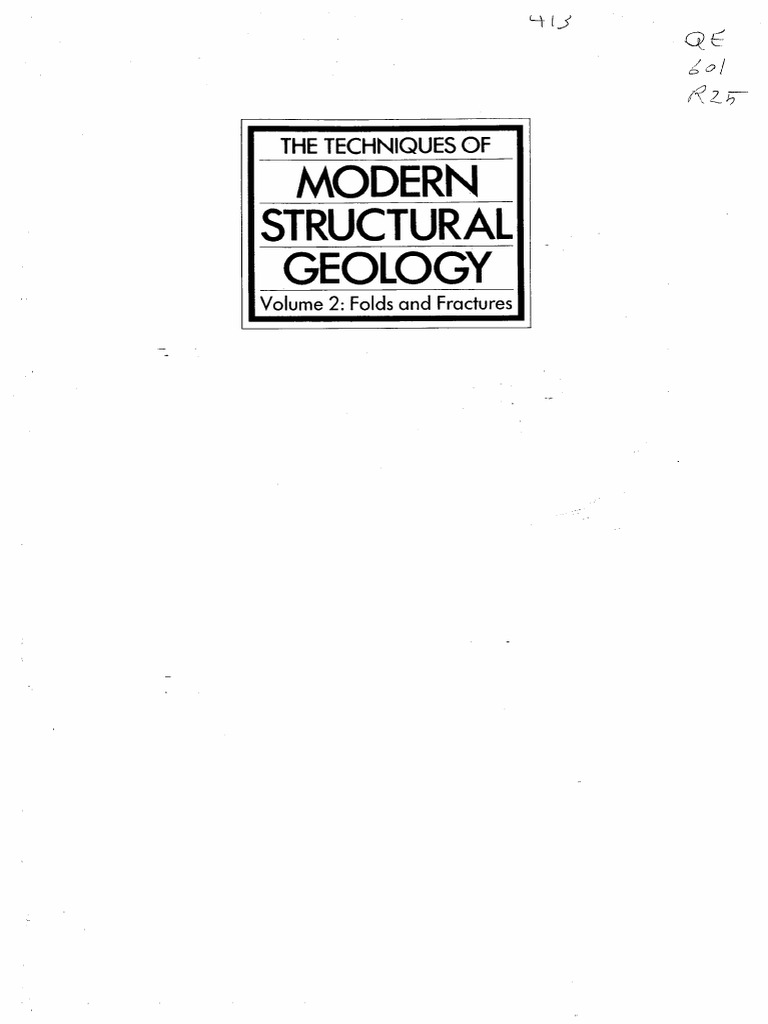 Techniques of Modern Structural Geology (Vol.2) Folds and Fractures PDF ...
