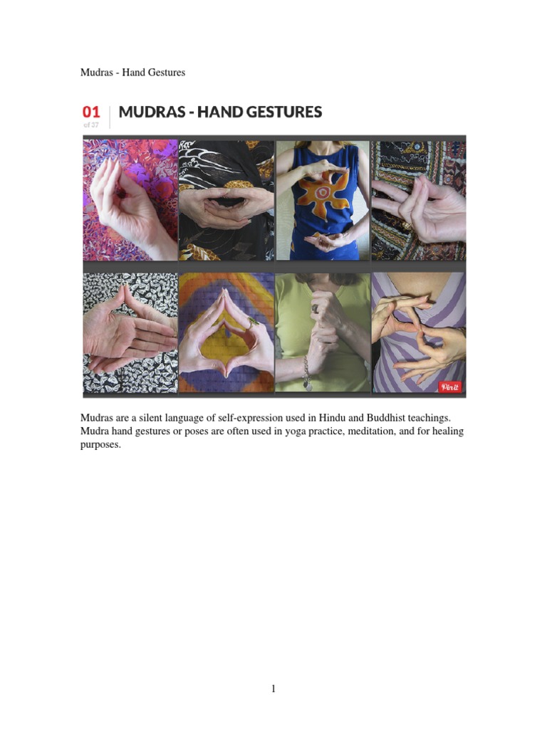 37 Mudras | PDF | Finger | Hand