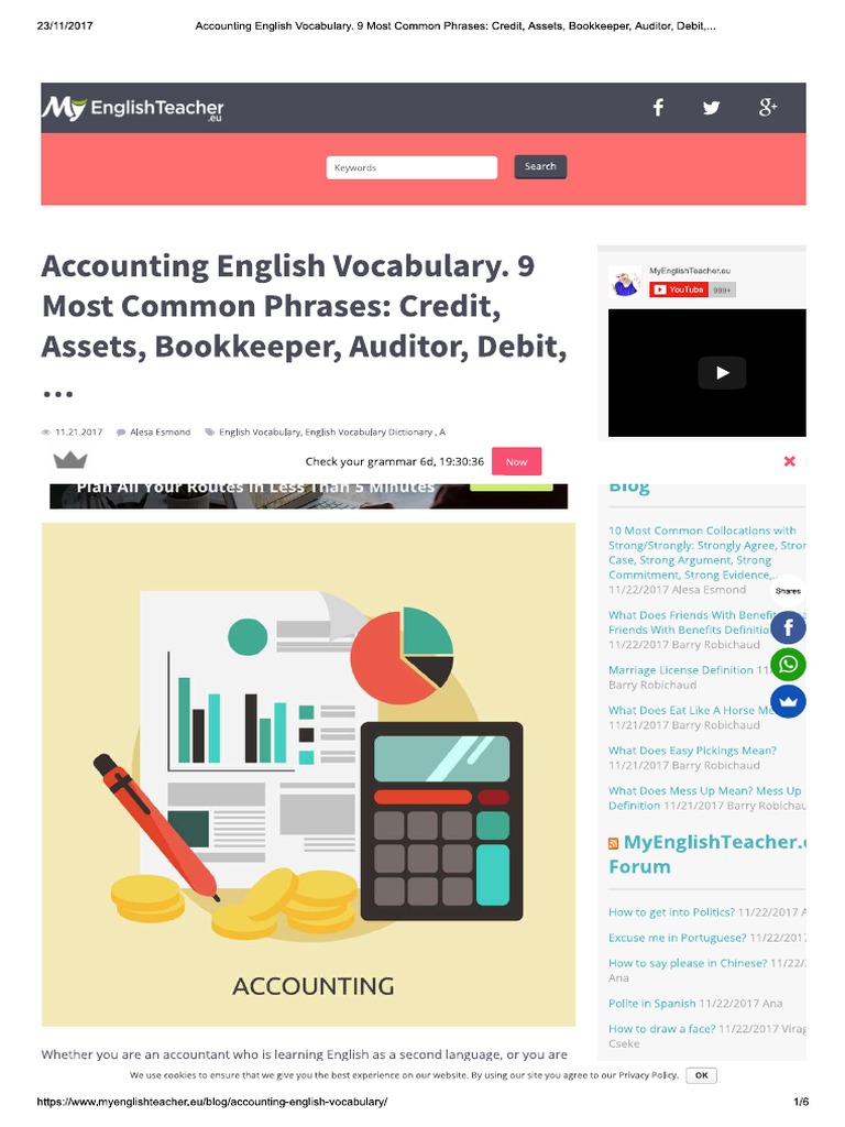 Accounting English Vocabulary | PDF