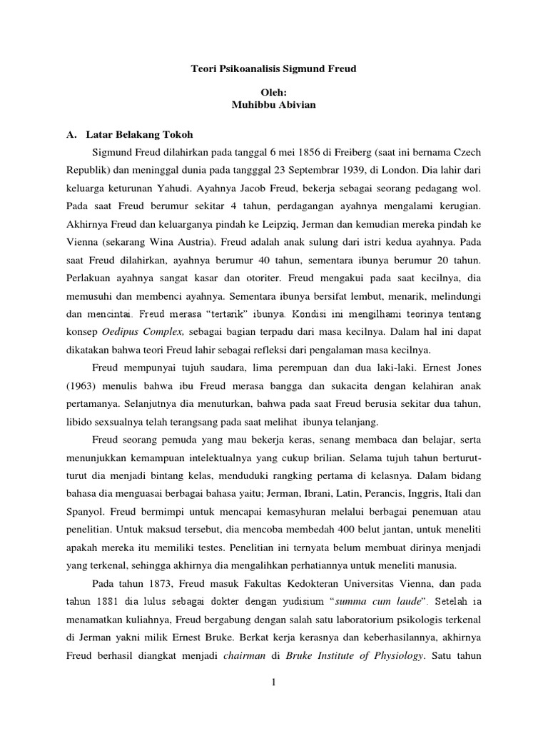 Teori Psikoanalisis Sigmund Freud Pdf Pdf