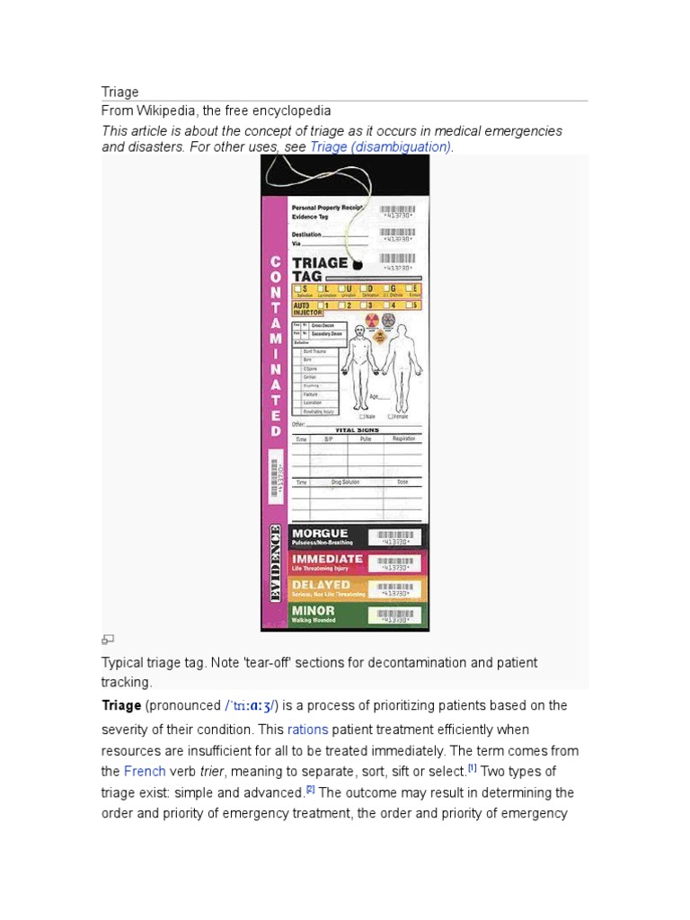 Triage | Download Free PDF | Emergency Department | Major Trauma