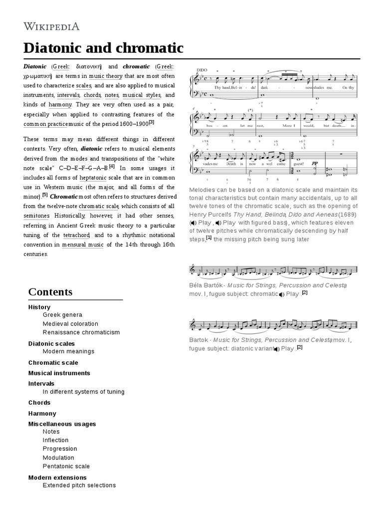Diatonic and Chromatic PDF | PDF | Interval (Music) | Scale (Music)