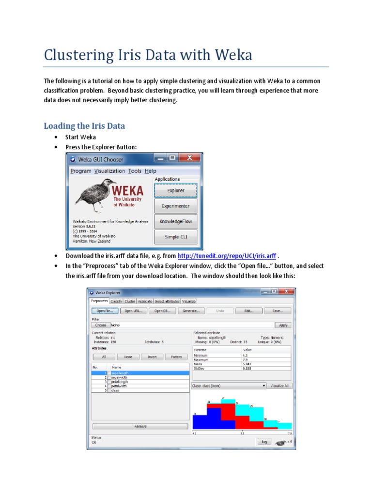 Clustering Iris Data With Weka | PDF | Cluster Analysis | Statistical Classification