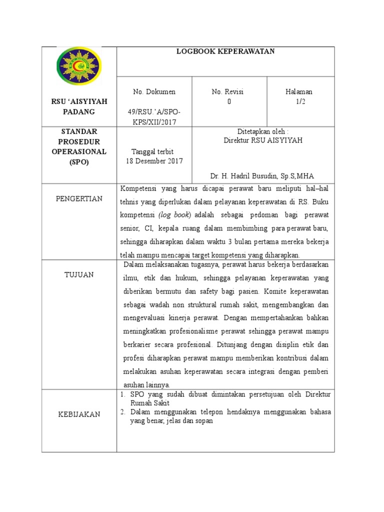 Logbook Perawat | PDF