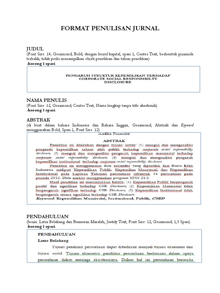 Format Penulisan Jurnal | PDF
