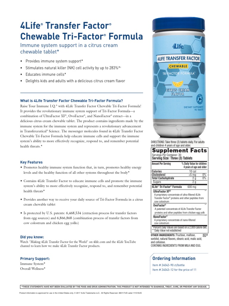 4life Transfer Factor Chewable | PDF | Interleukin 2 | Immune System