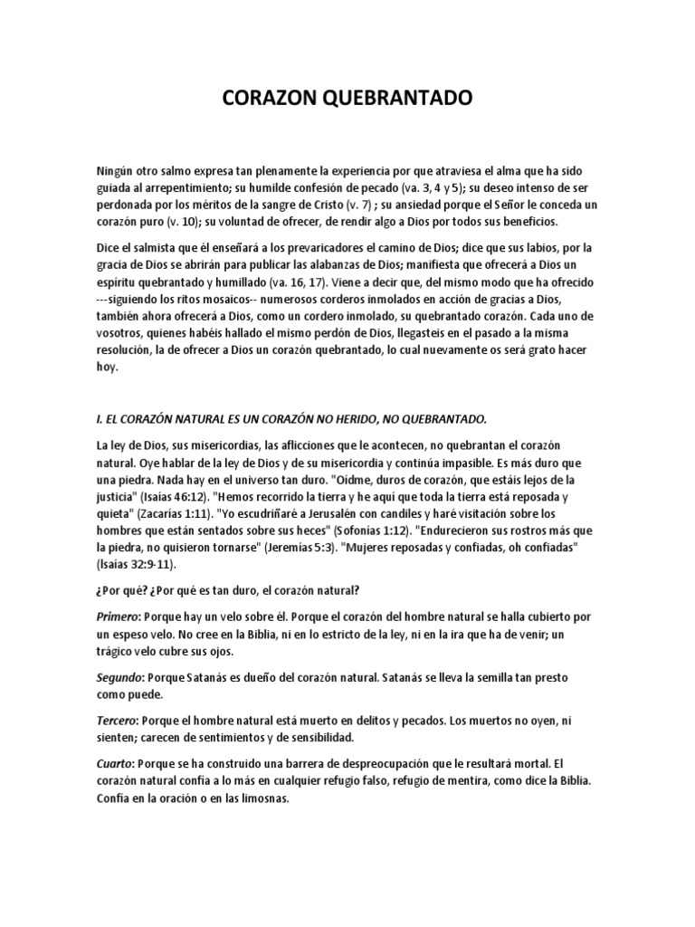 Corazón Quebrantado y Arrepentimiento | PDF | Salmos | Pecado