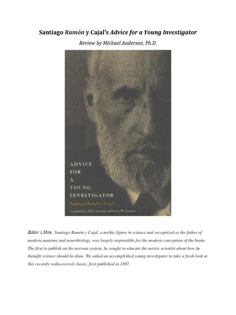 Santiago Ramón y Cajal's Advice For A Young Investigator | PDF ...