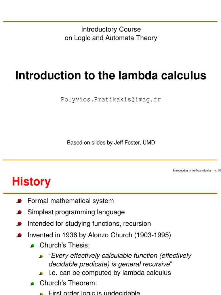 Lambda Calculus Slides | PDF | Functional Programming | Software Development
