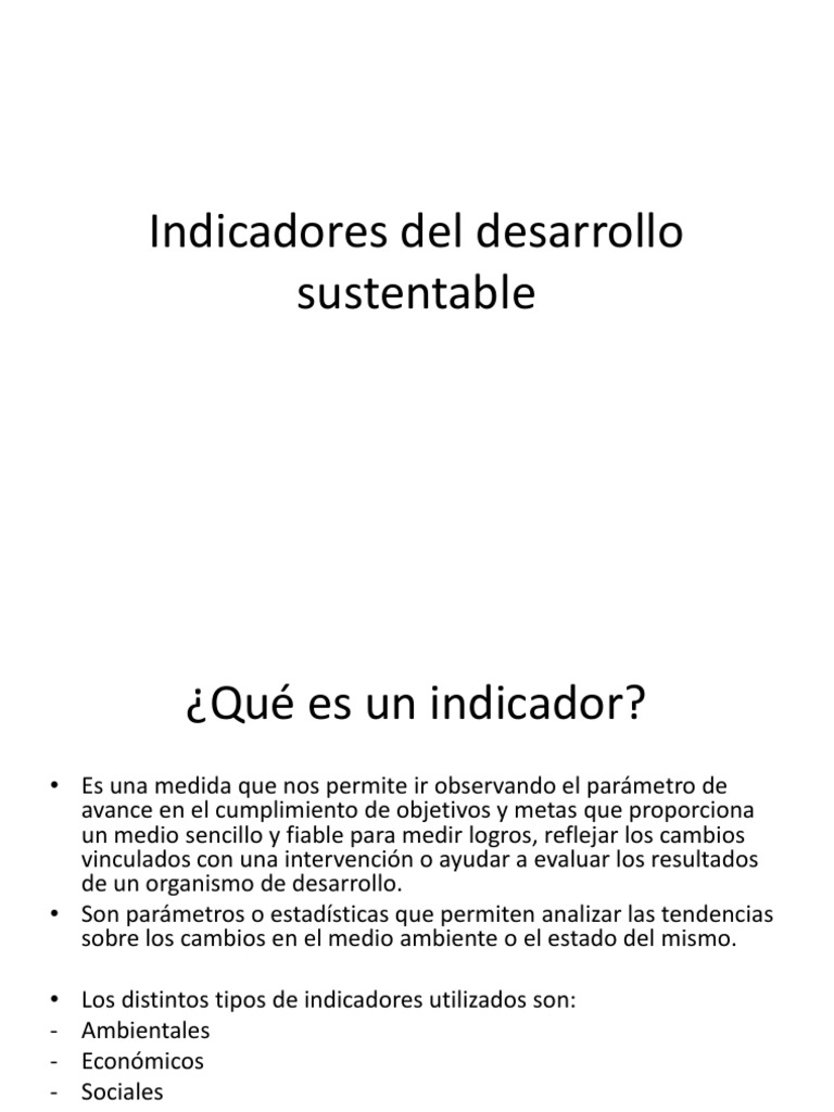 Indicadores Del Desarrollo Sustentable | PDF | Sustentabilidad | Desarrollo sostenible