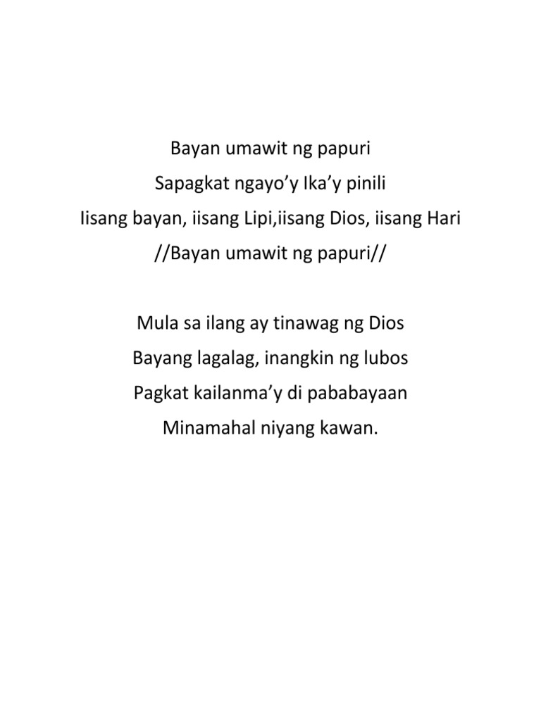 Bayan Umawit NG Papuri | PDF