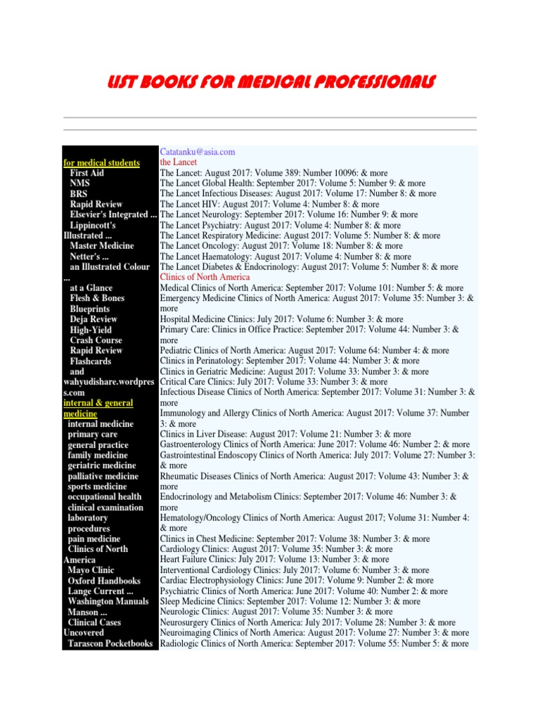 Medical Books for Students and Professionals | PDF | Intensive Care ...