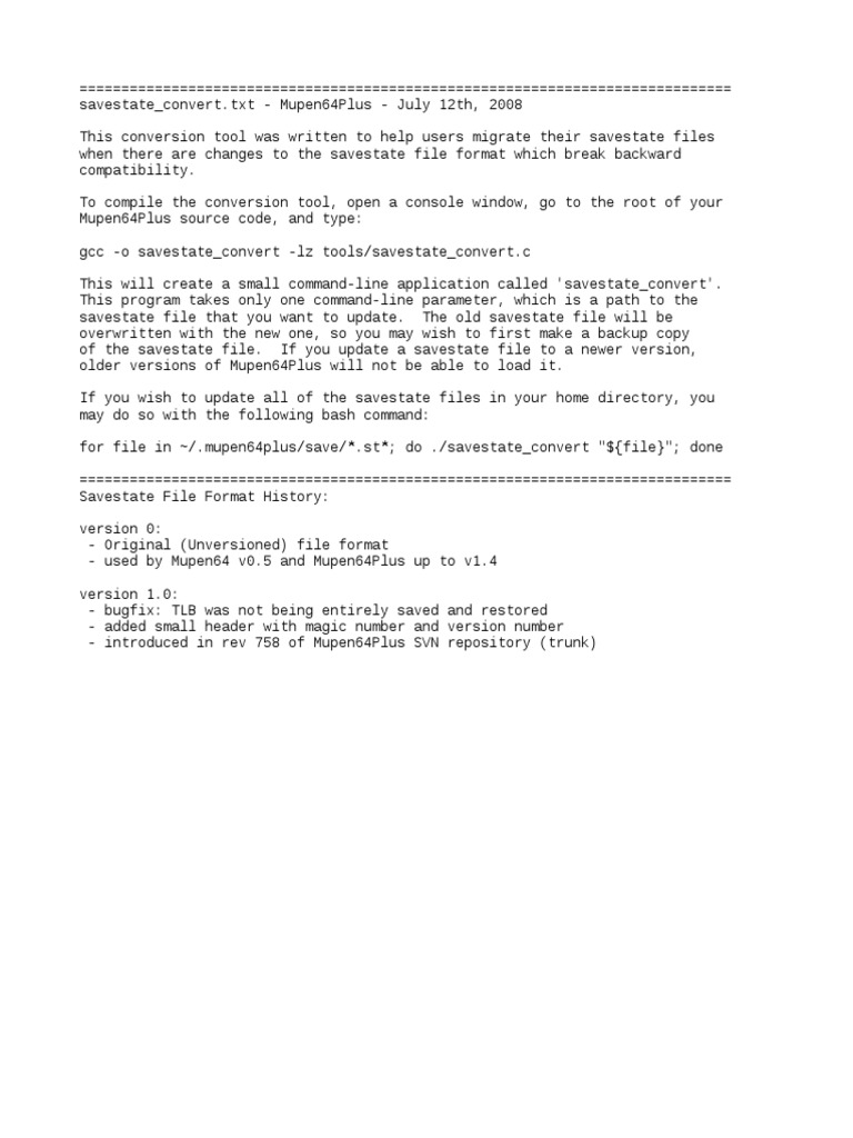 Savestate Convert | PDF | Command Line Interface | Computer File