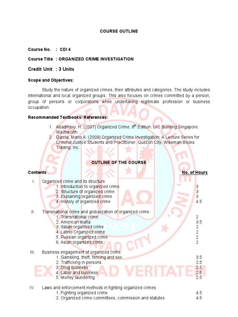 CDI 4 Organized Crime Investigation PDF | PDF | Organized Crime ...