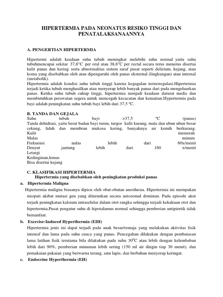 Hipertermia Neonatal: Risiko dan Penanganan | PDF | Pengembangan Diri ...