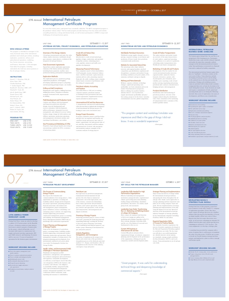 07 IHRDC International Petroleum Management Certificate Program | PDF | Petroleum | Natural Gas