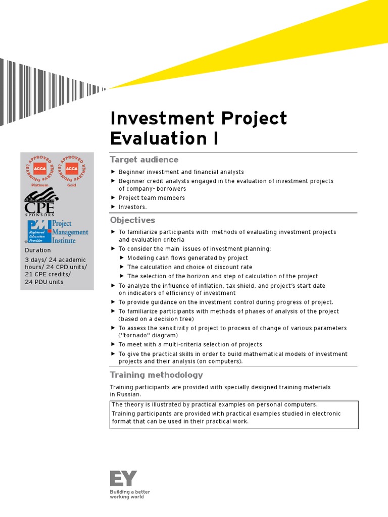 Investment Project Evaluation Training | PDF | Valuation (Finance ...