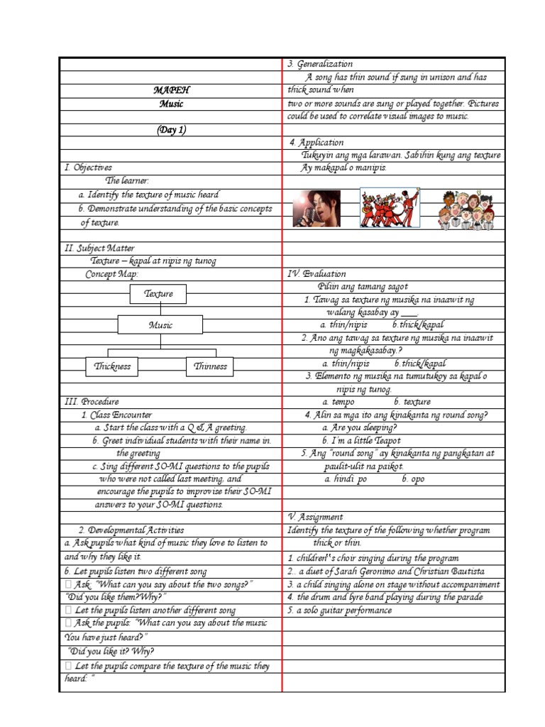 Texture Lesson Plan | PDF | Lesson Plan | Performing Arts