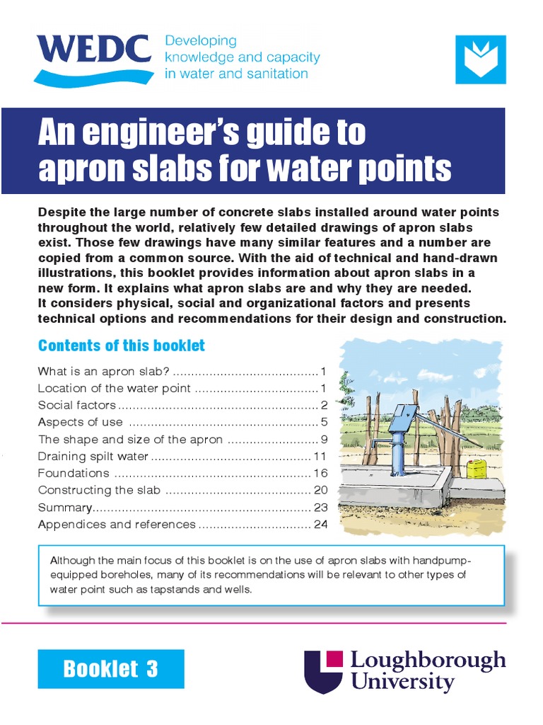 Wedc An Engineer S Guide To Apron Slabs For Water Points 2012 | PDF ...