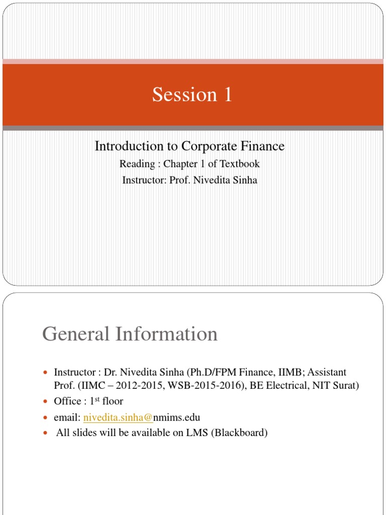 Introduction to Key Concepts in Corporate Finance | PDF | Dividend ...