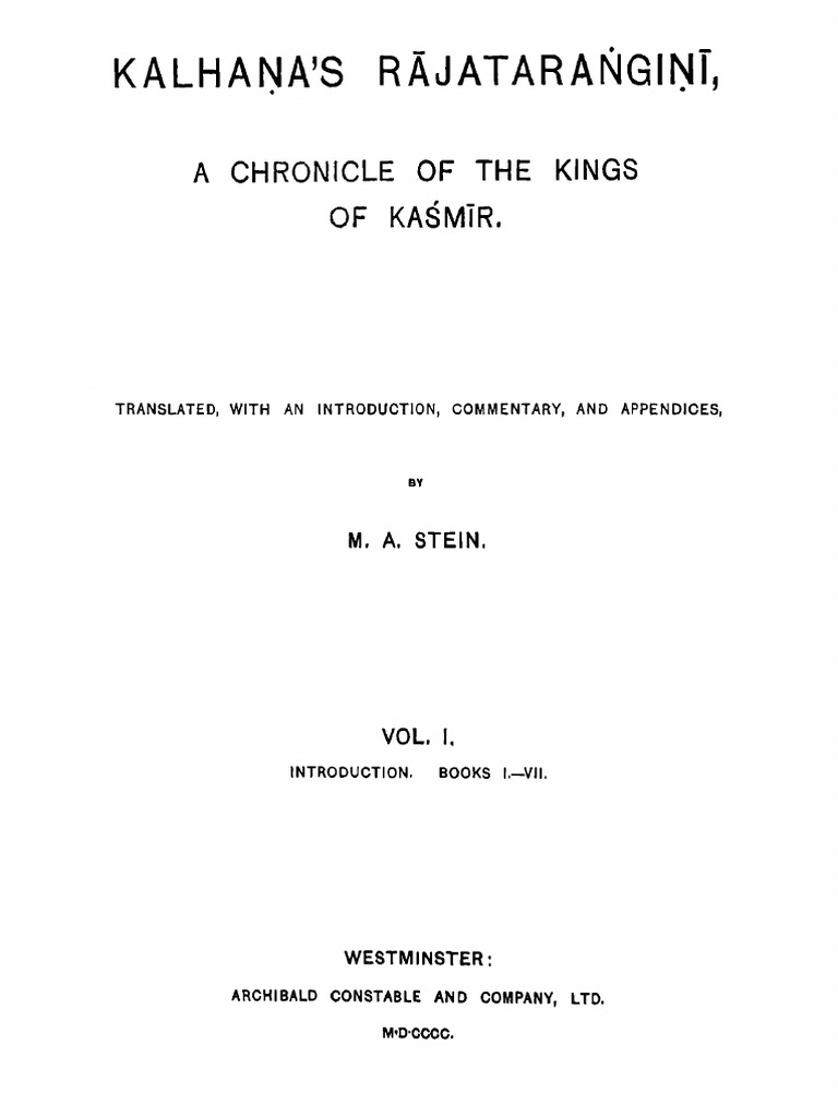 Rajatarangini - Vol 1 PDF | PDF