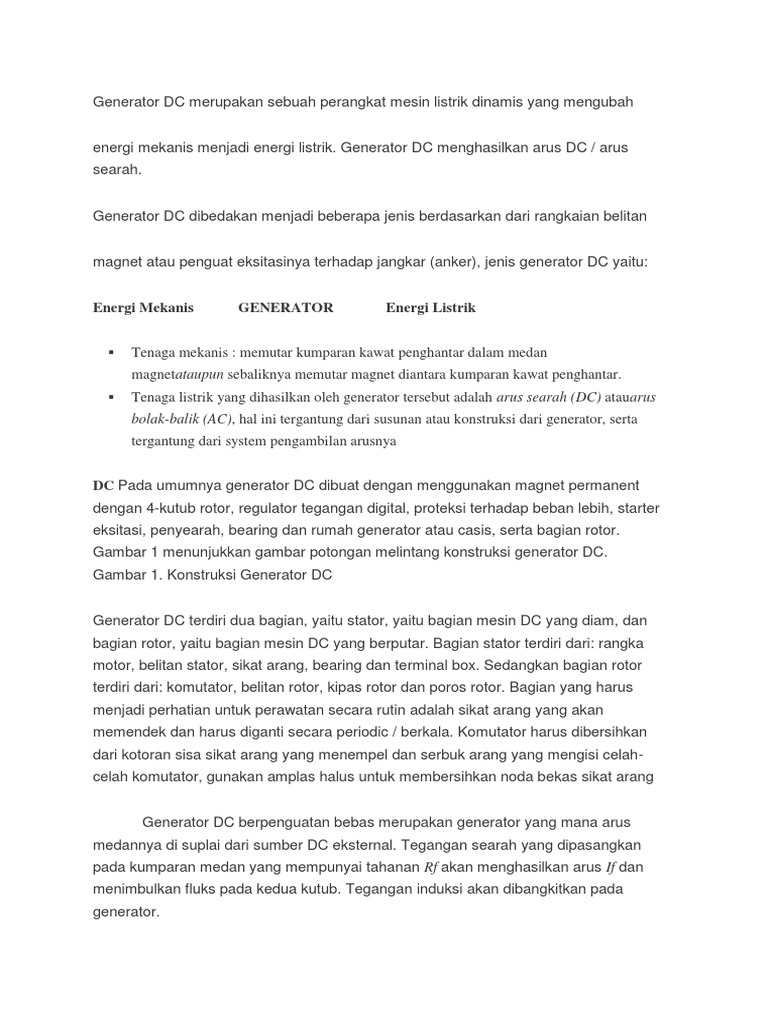 Dasar Teori Generator DC | PDF | Sains & Matematika