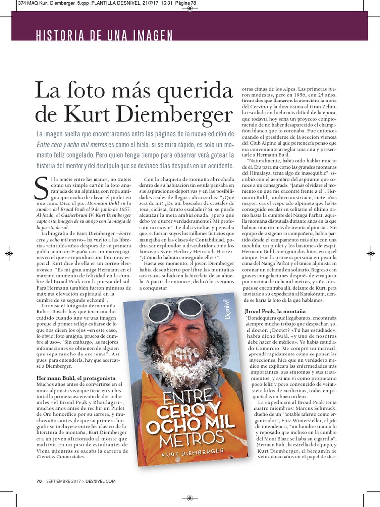 La Foto Más Querida de Kurt Diemberger | Descargar gratis PDF ...