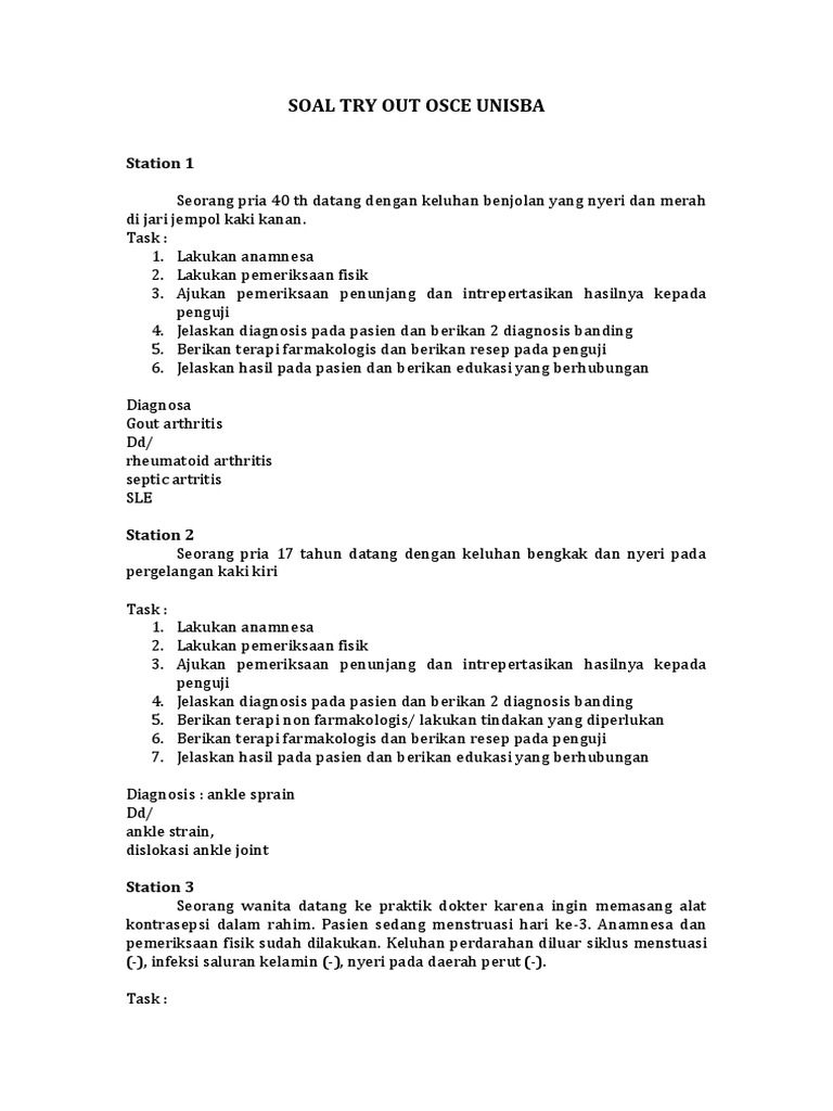 Soal Try Out OSCE UKMPPD | PDF
