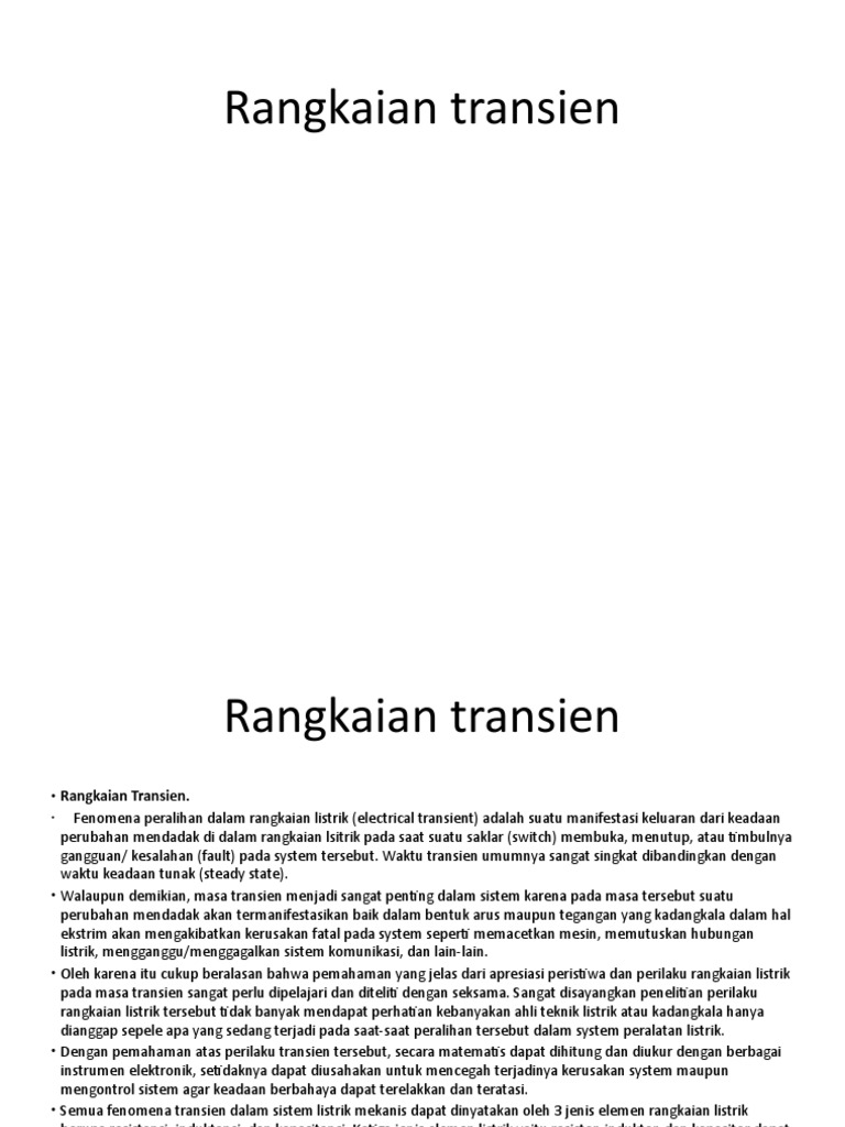 Rangkaian Transien | PDF