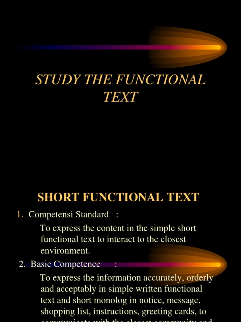 Short Functional Text | PDF