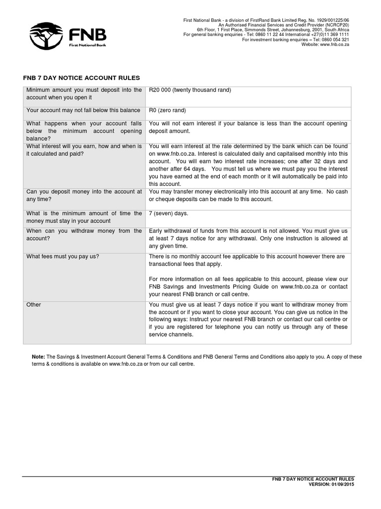 7 Day Notice Rules | PDF | Interest | Deposit Account