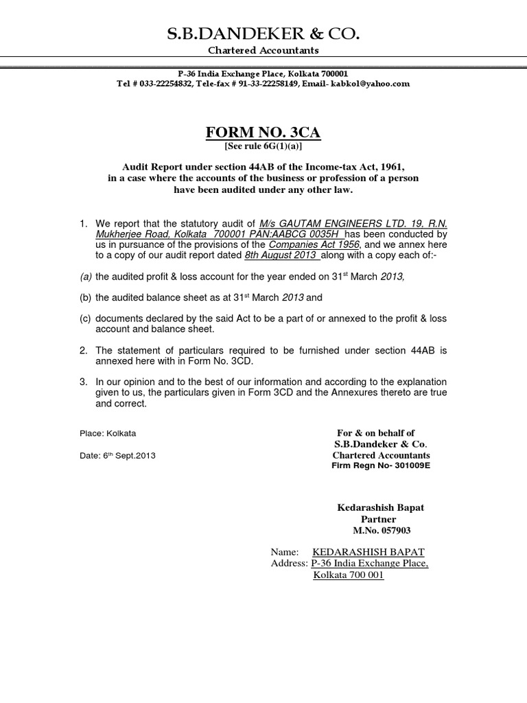 S.B.Dandeker & Co.: Form No. 3ca | PDF | Common Law | Government ...