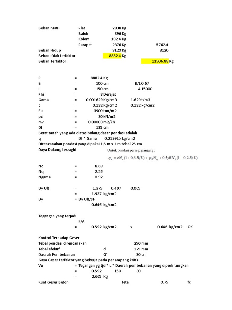 Hitungan Pondasi Ramp Ok | PDF