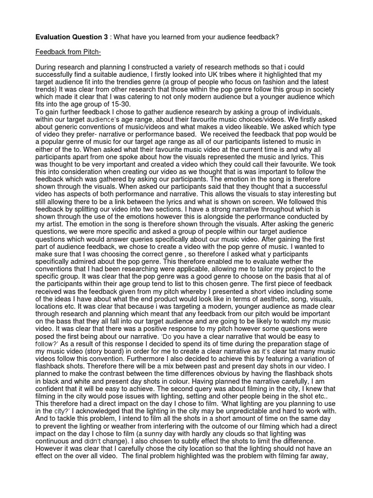 Evaluation Q3 - Draft | PDF | Target Audience | Advertising