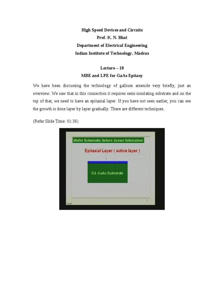 Lec10 PDF | PDF | Epitaxy | Mosfet