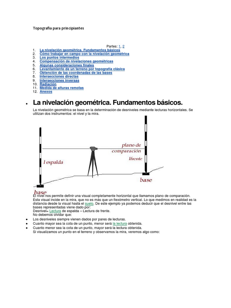 Introducción a la topografía: conceptos básicos de nivelación geométrica y levantamiento ...