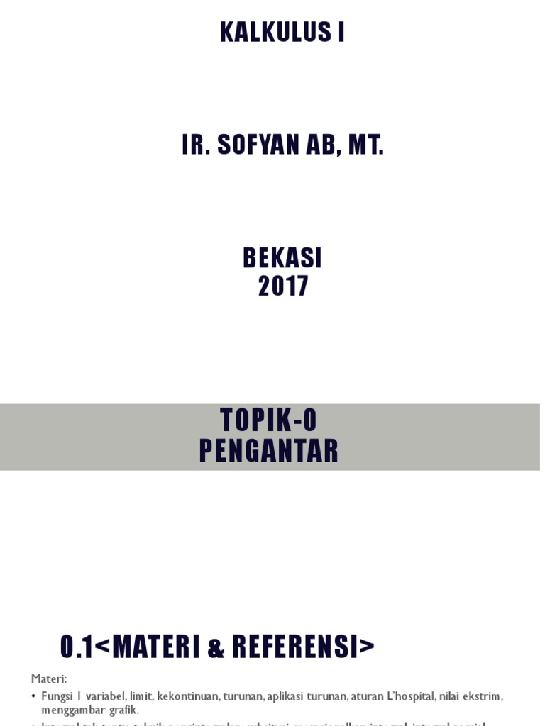 Dasar-Dasar Kalkulus: Limit dan Turunan | PDF