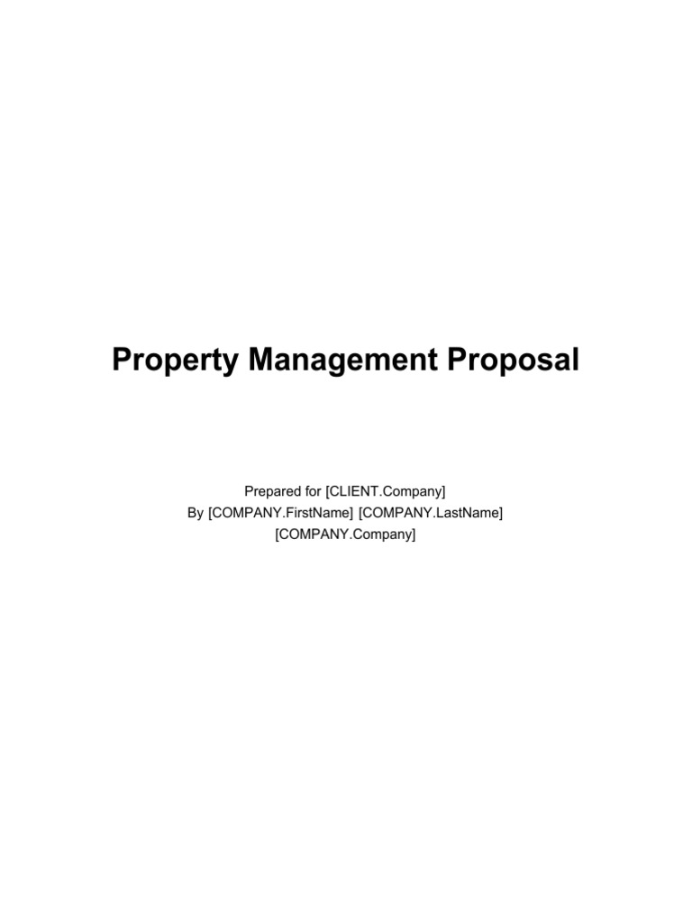 Property Management Proposal Template | Property Management | Lease
