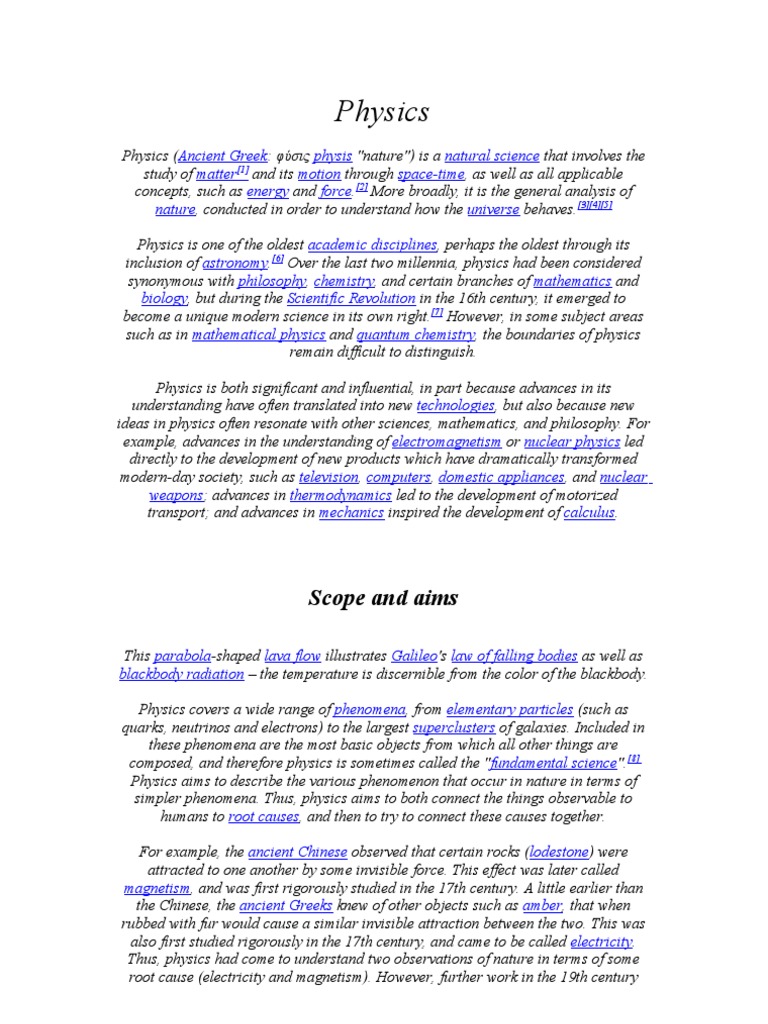 Physics: Scope and Aims | PDF