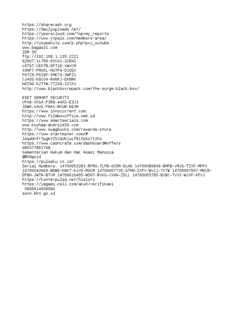 Useful links and codes for software, websites, and services | PDF