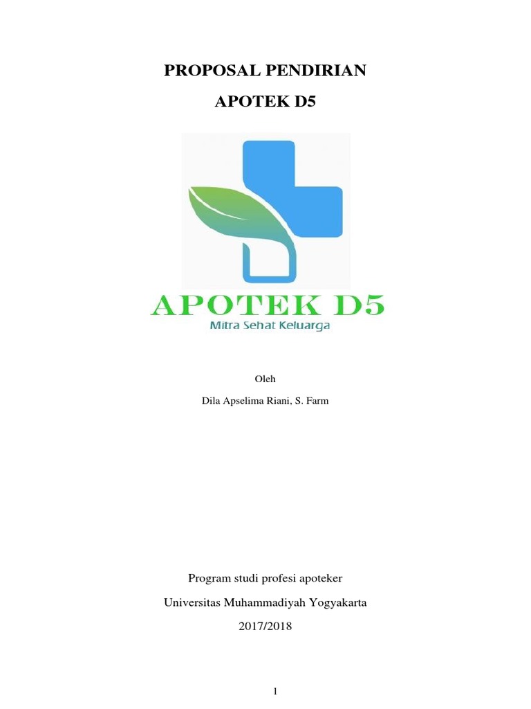Proposal Pendirian Apotek Pdf Pdf